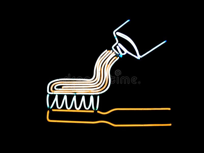 Neon Toothbrush and Toothpaste Stock Photo - Image of brush, clean ...