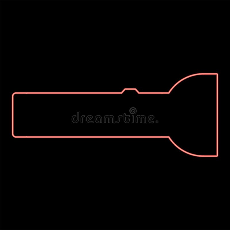 Neon Torch Flashlight Light Device Red Color Vector Illustration Image ...