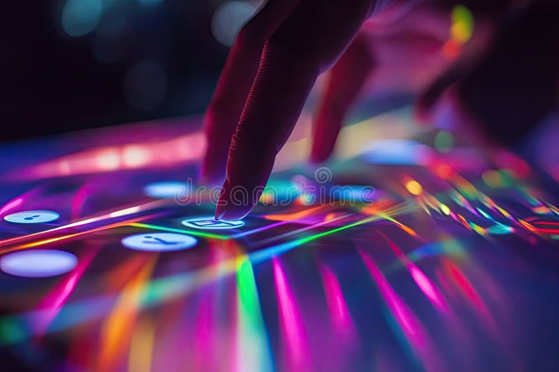 Neon Touchscreen Interface stock illustration. Illustration of tech ...