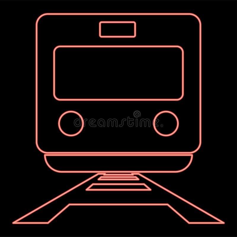 Neon Train Red Color Vector Illustration Flat Style Image Stock Vector ...