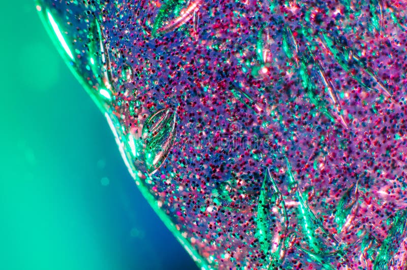 Neon Transparent Slime with Bubbles and Glittering Multicolor Particles ...