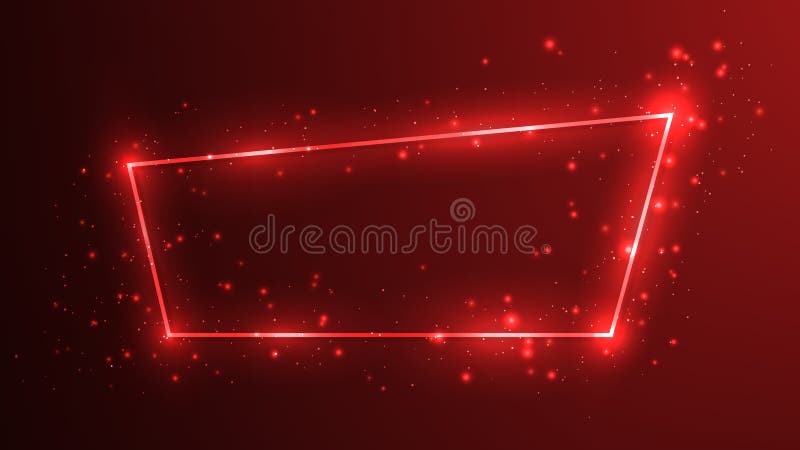 Neon Trapezoid Frame with Shining Effects Stock Vector - Illustration ...