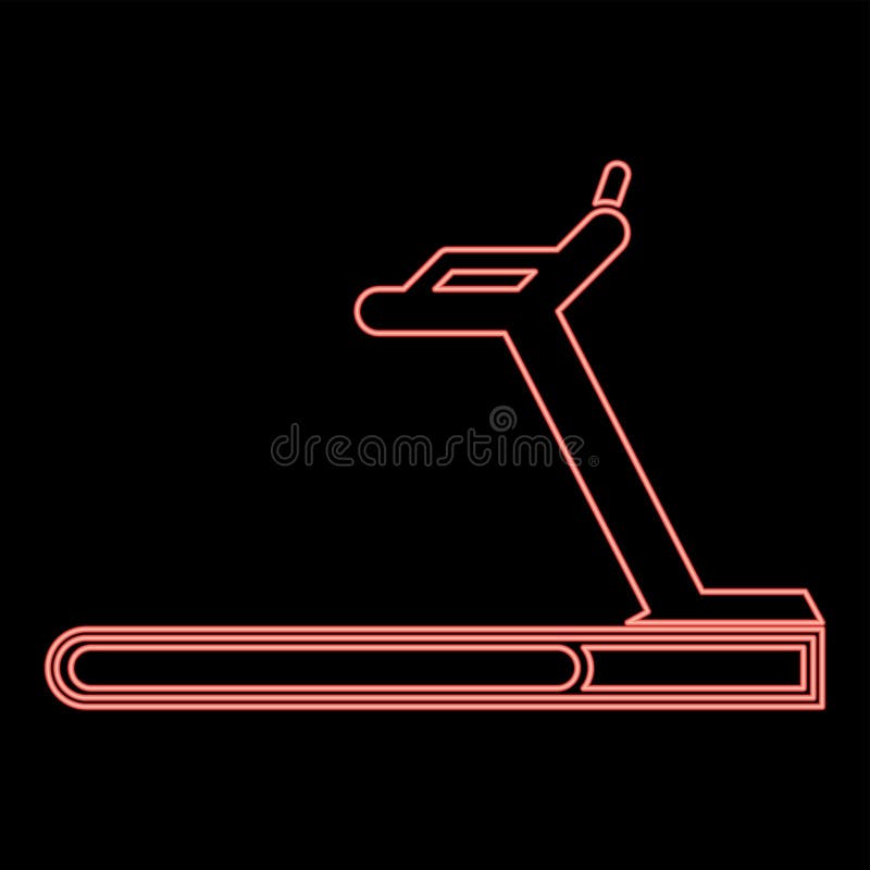 Neon Treadmill Machine Icon Red Color Vector Illustration Image Flat ...