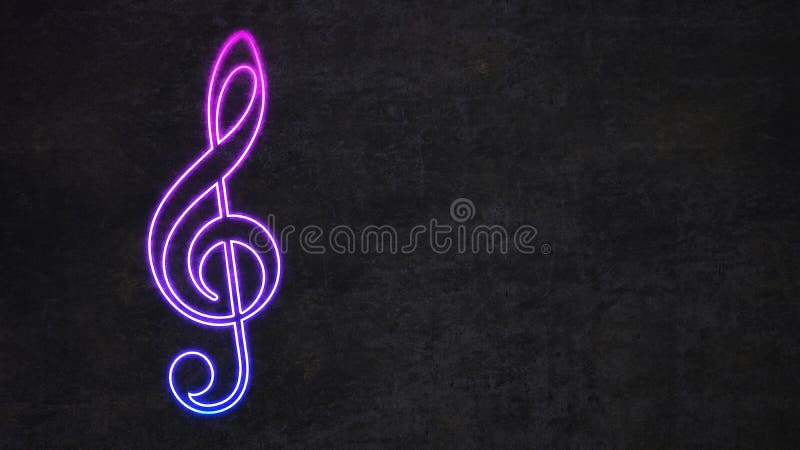 Neon Treble Clef.neon Musical Note. Vector Illustration. Stock Vector ...
