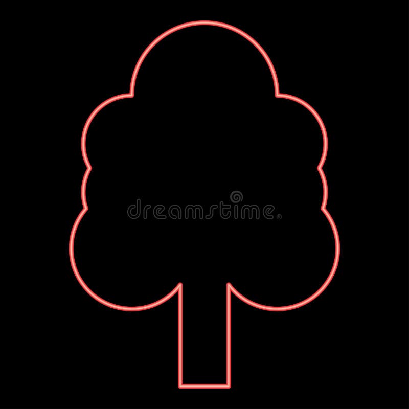 Neon Tree Red Color Vector Illustration Image Flat Style Stock Vector ...