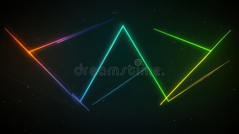 Neon Triangle Abstract Art stock illustration. Illustration of ...