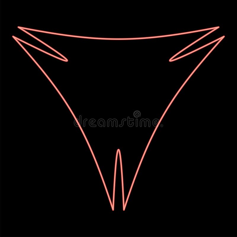 Neon Triangle Abstract Shape for Banner Superhero Sign Red Color Vector ...