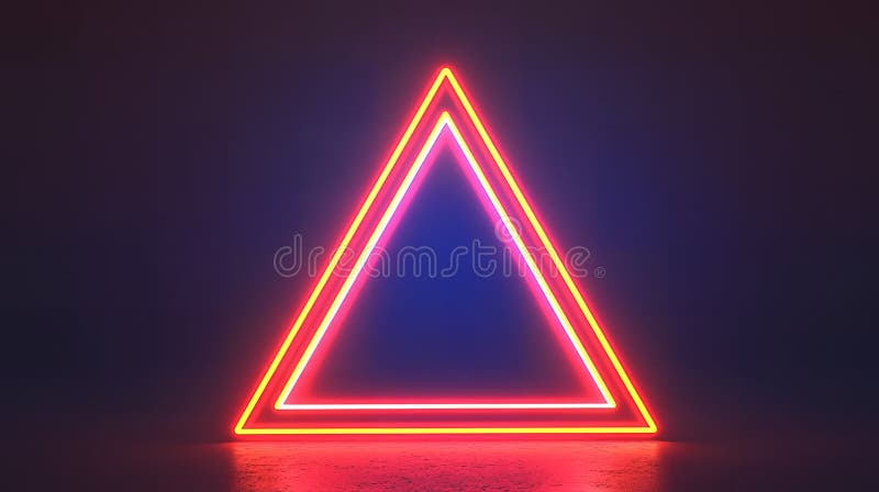 Neon Triangle Frame stock illustration. Illustration of night - 349049273