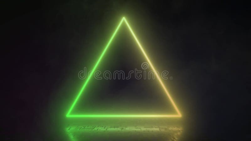 Neon Triangle Illuminate Frame Design Loop. Stock Video - Video of blue ...