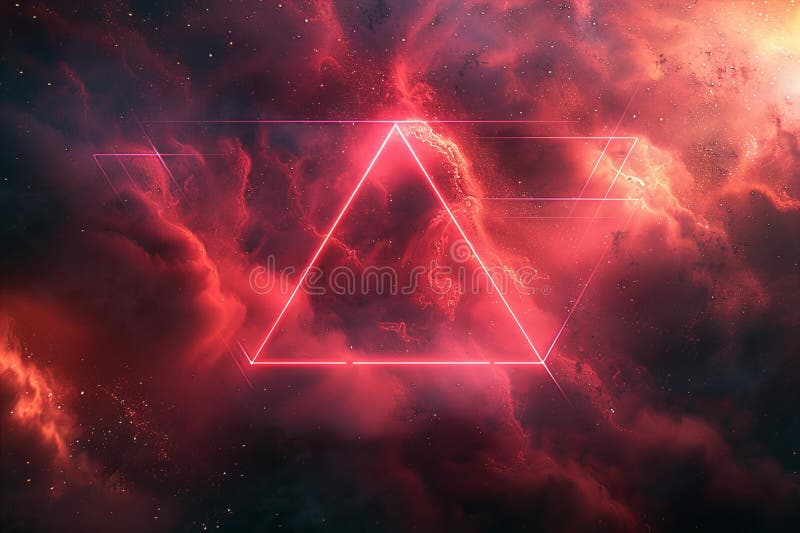 Neon Triangle and Laser in the Space, High Quality, High Resolution ...