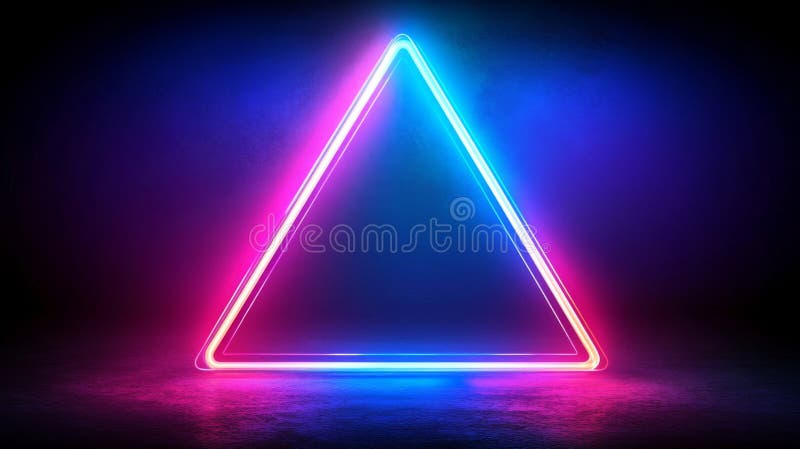 Neon Triangle Light Abstract Background Design Stock Illustration ...