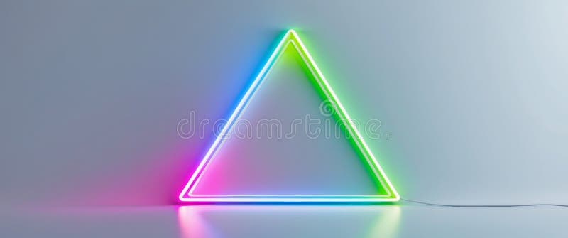 Neon Triangle Light Frame Abstract Background. Stock Photo - Image of ...