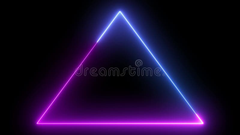 Neon Triangle Lights in Dark Abstract Space. Stock Footage - Video of ...
