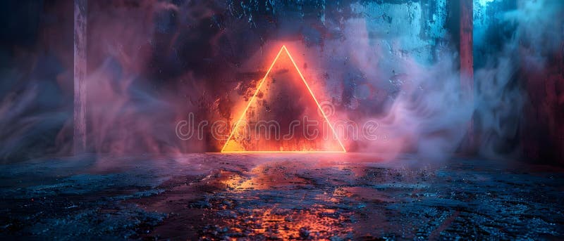 Neon Triangle: a Minimalist Beacon in the Abyss. Concept Art ...