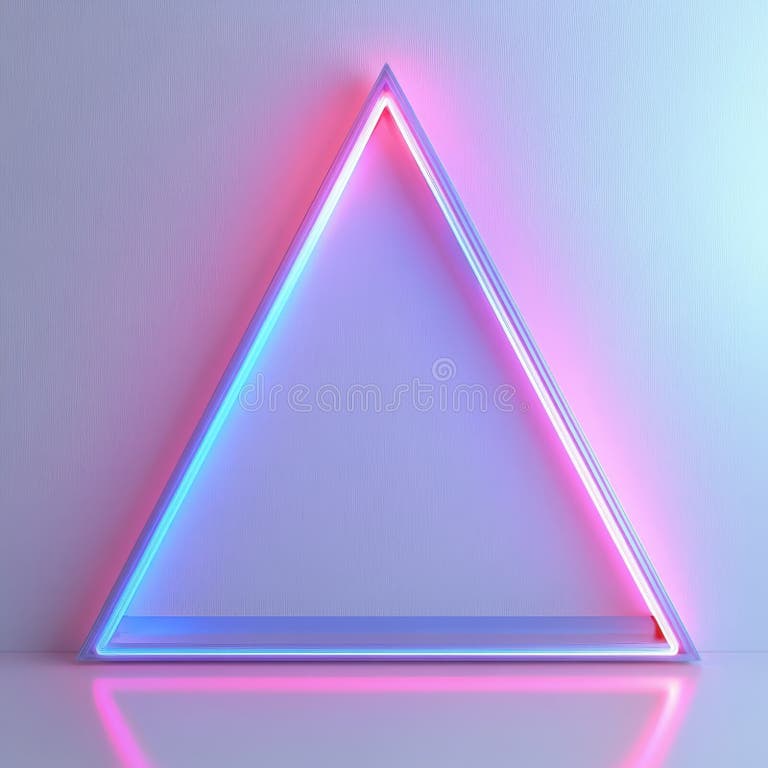 Neon Triangle Shelf Modern Display Minimalist Design, Background Stock ...