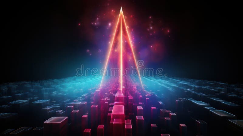Neon Triangle. Triangles Neon Lights Frame. Neon Light Geometric ...
