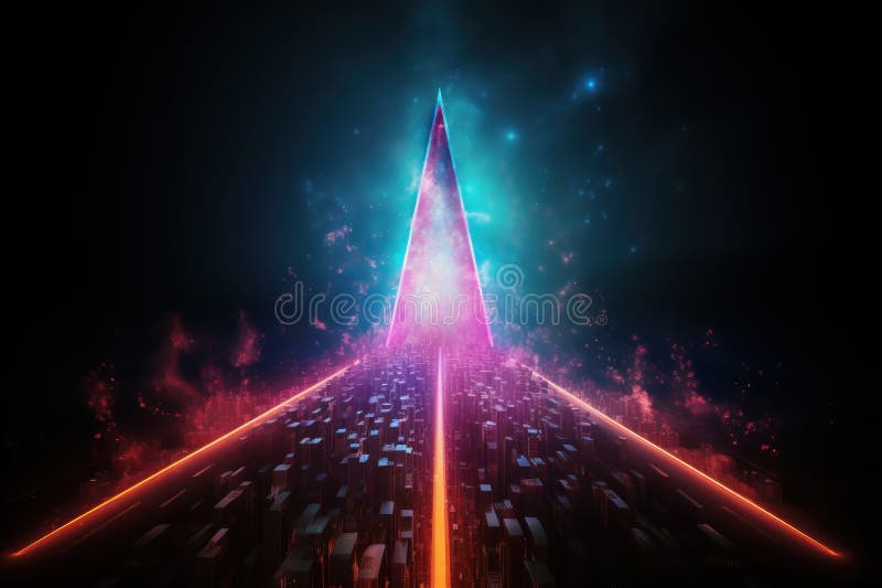 Neon Triangle. Triangles Neon Lights Frame. Neon Light Geometric ...