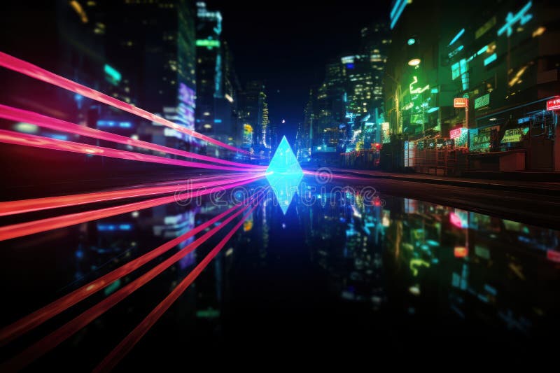 Neon Triangle. Triangles Neon Lights Frame. Neon Light Geometric ...