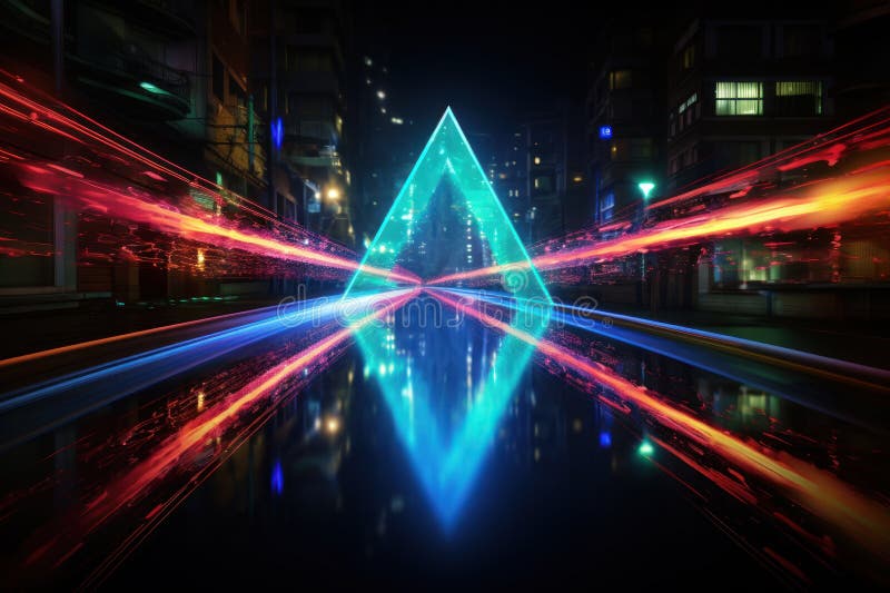 Neon Triangle. Triangles Neon Lights Frame. Neon Light Geometric ...