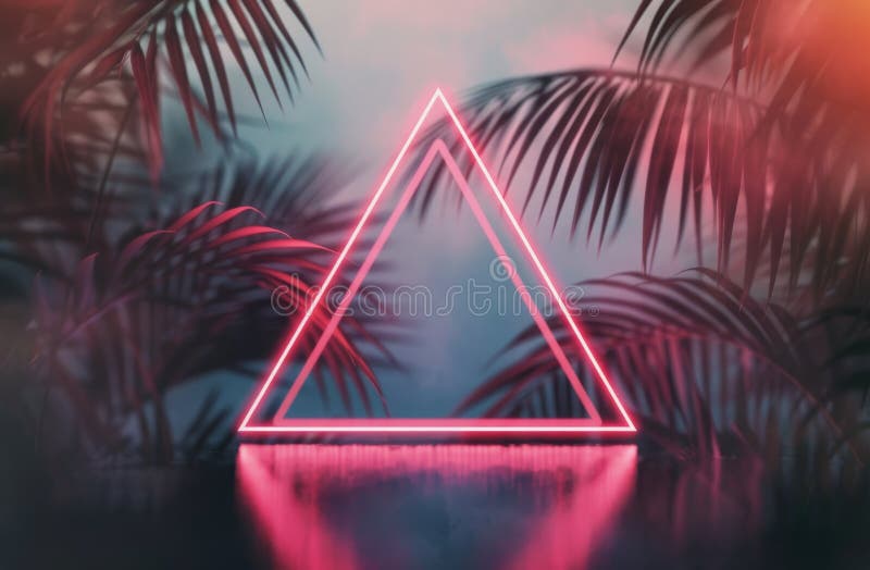 Neon Triangle in Tropical Foliage Stock Photo - Image of plants ...