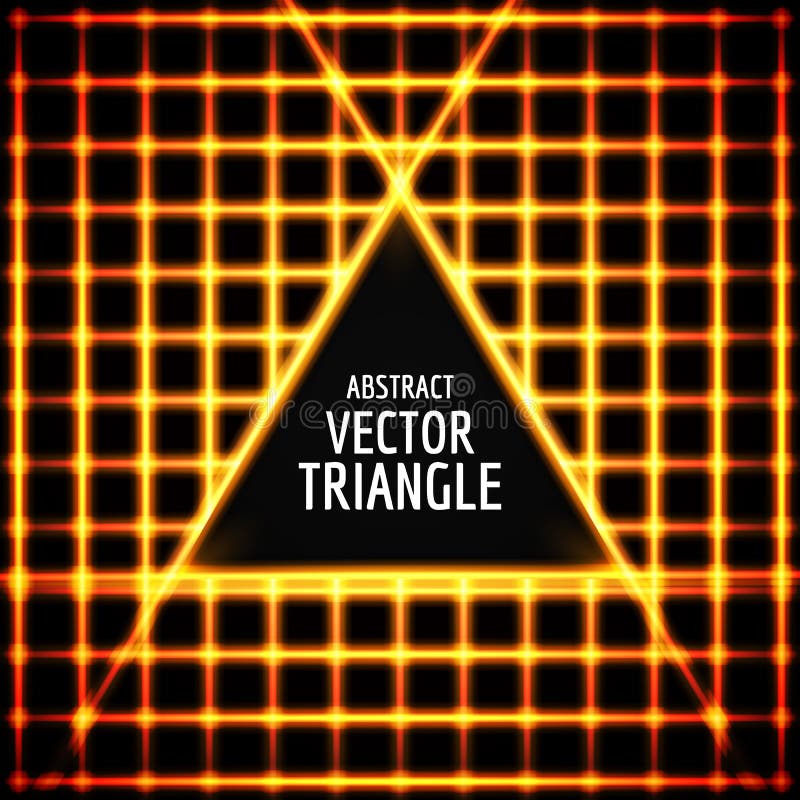 Neon Triangle Vector. Abstract Shape for Text. Glow Effect Stock Vector ...