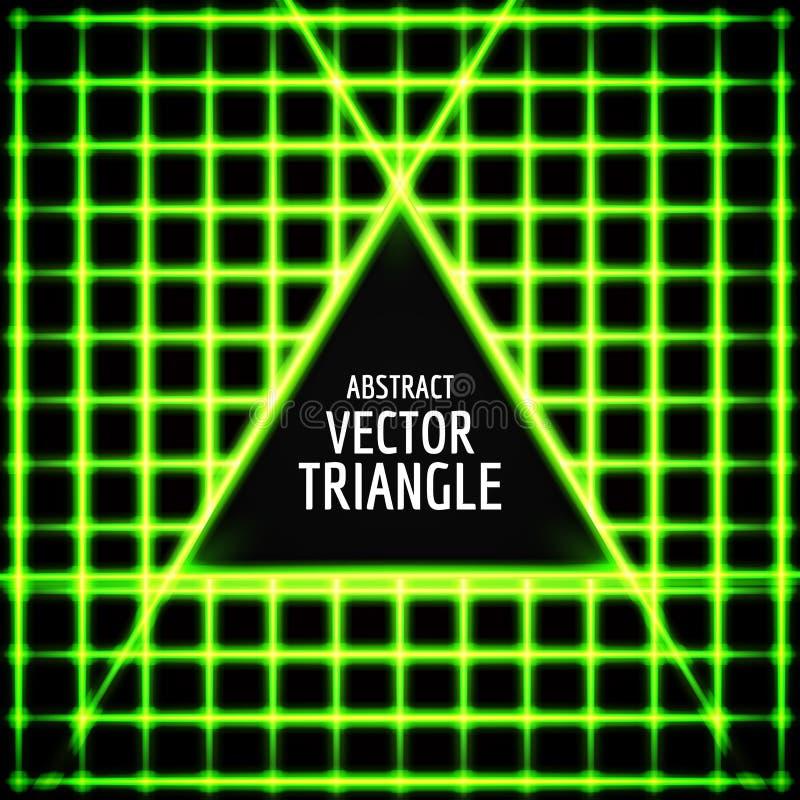 Neon Triangle Abstract Triangle Shape Text Neon Glow Effect Stock ...