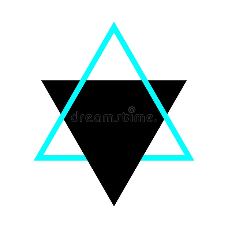 Neon Triangles in Cyberpunk Style. Figures Icons for Design Stock ...