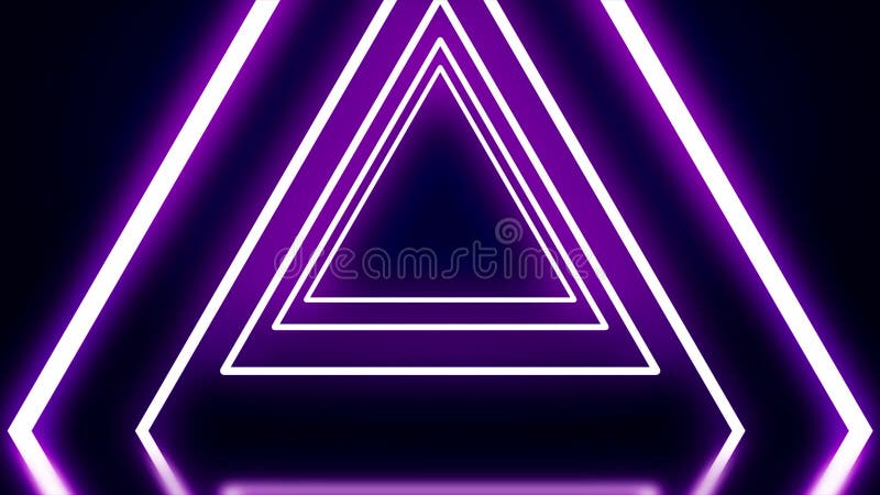 Neon Triangular Animation. Animation of Neon Tunnel Consisting of ...