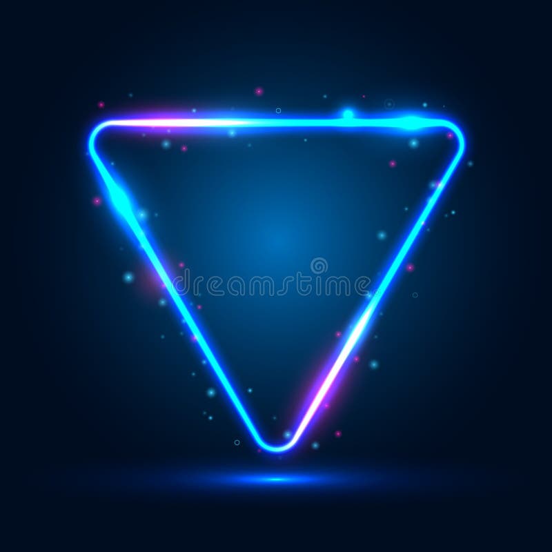 Neon Triangular Frame with Shining Effects and Highlights on a Dark ... Neon Triangular Frame with Shining Effects and Highlights on a Dark ...