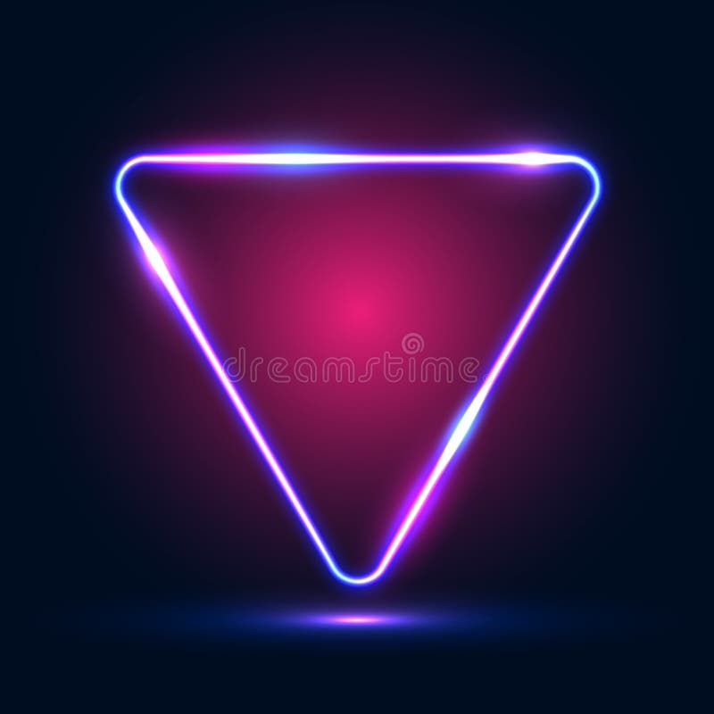 Neon Triangular Frame with Shining Effects and Highlights on a Dark ... Neon Triangular Frame with Shining Effects and Highlights on a Dark ...