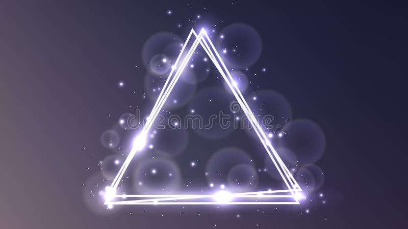 Neon Triangular Frame with Shining Effects and Sparkles Stock ...
