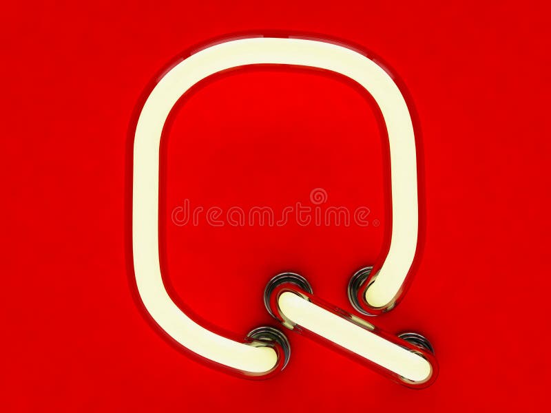Neon Tube Letter on Red Background. Stock Illustration - Illustration ...