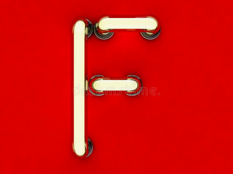 Neon Tube Letter on Red Background. Stock Illustration - Illustration ...