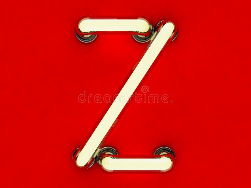 Neon Tube Letter on Red Background. Stock Illustration - Illustration ...