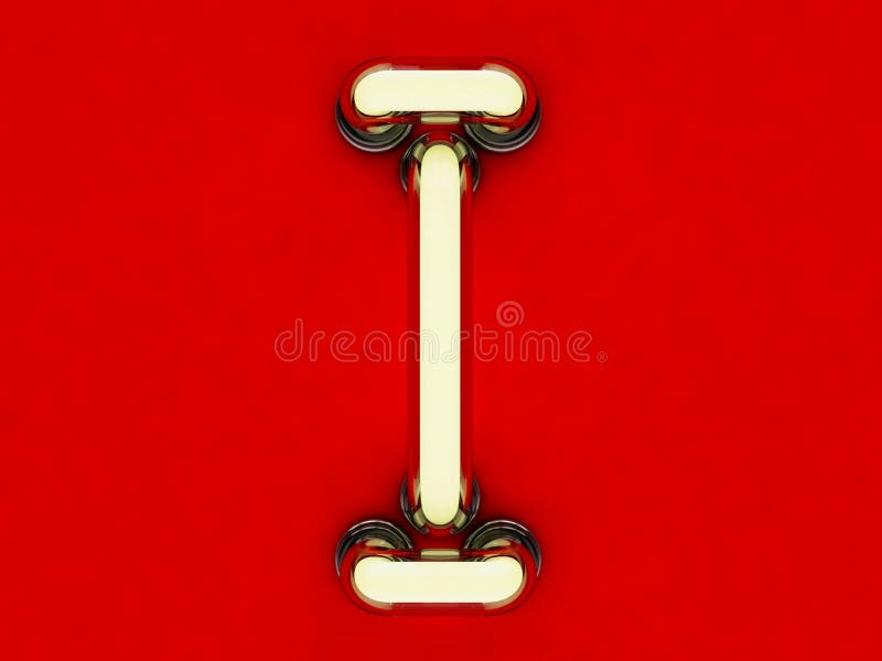 Neon Tube Letter on Red Background. Stock Illustration - Illustration ...