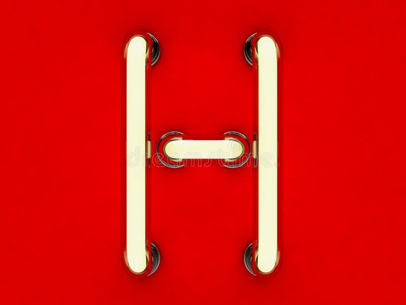 Neon Tube Letter on Red Background. Stock Illustration - Illustration ...