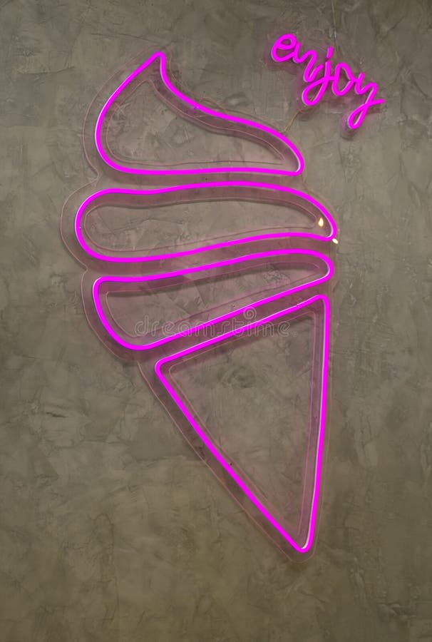 Neon Ice Cream Cone stock image. Image of delicious, yummy - 64621