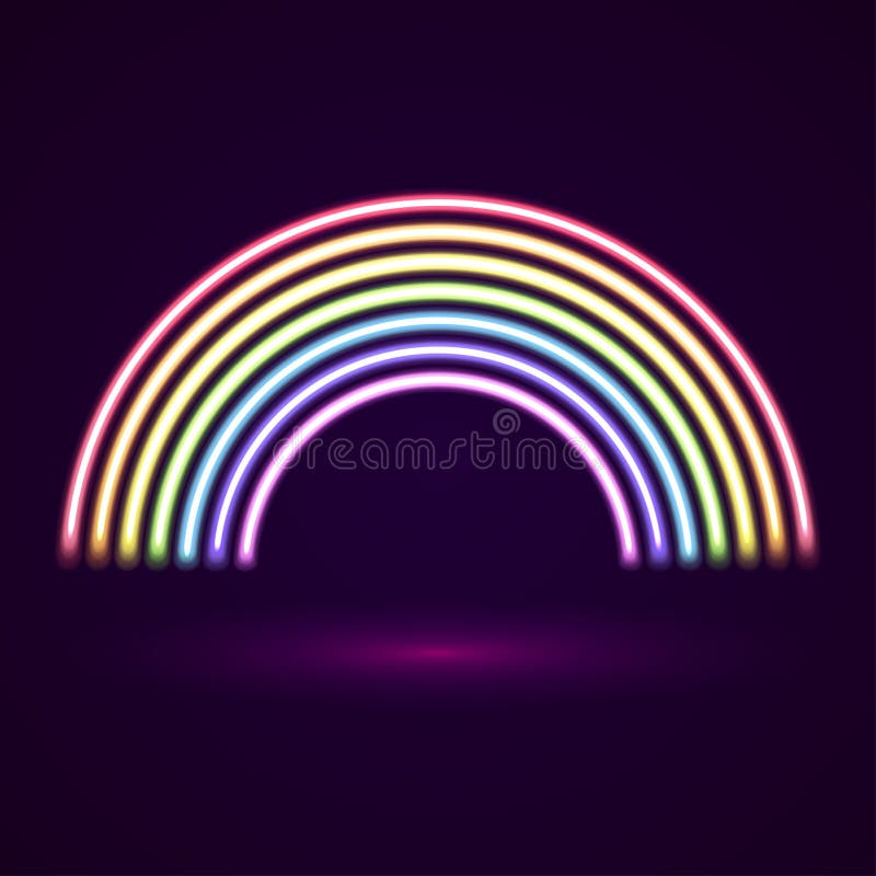 Neon tubes rainbow stock vector. Illustration of black - 94844816