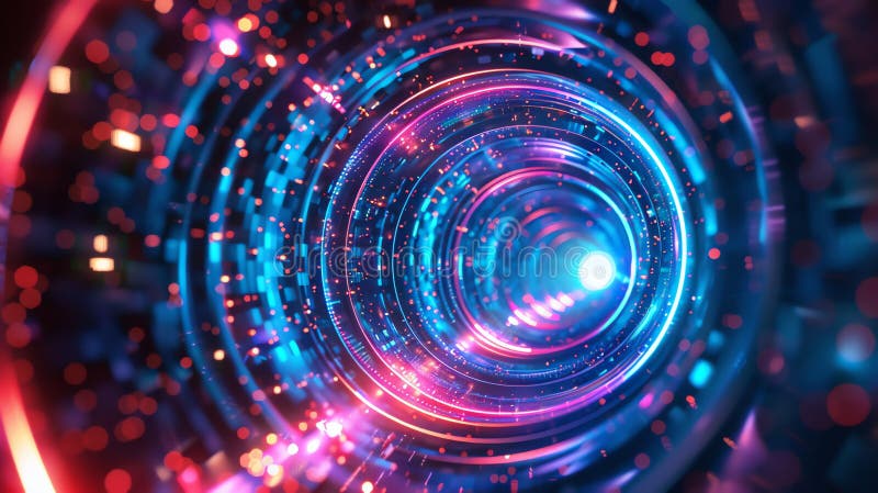 Neon Tunnel Abstract Background. Vibrant Colors, Sci-Fi, Technology ...