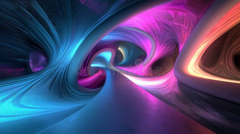 A Neon Tunnel with a Dynamic Arrow and Digital Transformation ...