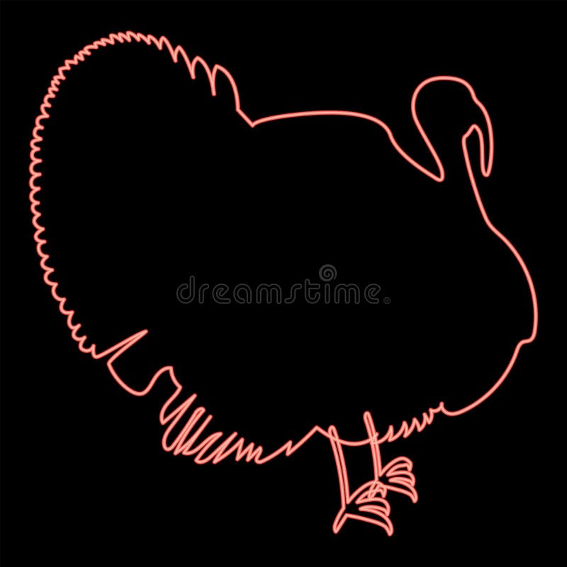 Neon Turkey Red Color Vector Illustration Image Flat Style Stock Vector ...