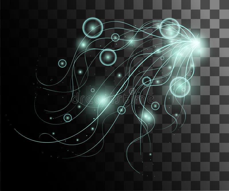 Neon Turquoise Bokeh Effect Glow Lighting with Threads Illustration ...