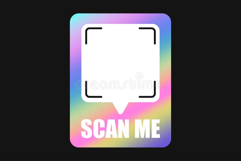 Neon Vector Frame QR Code, Scan Me Phone Label Template. Qr Code Mockup ...