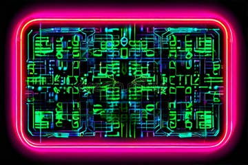 Neon Vectors a Neon Colored Vector Based Matrix Code Design Stock ...