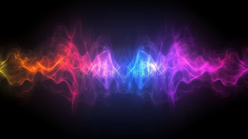 Neon Vibration Spectrum Audio Visualizer in Abstract Dark Style ...