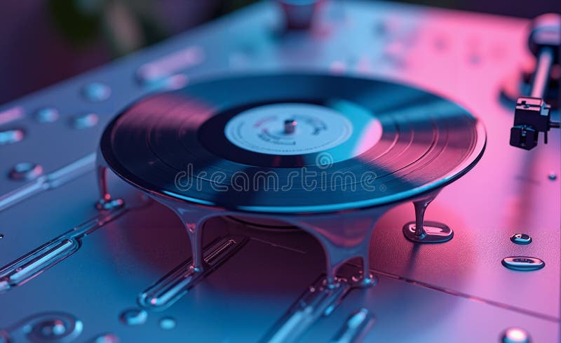 Neon Vinyl Drip stock illustration. Illustration of techno - 396363454