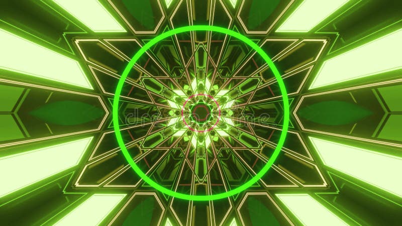 Neon Visual Dynamic Loop of Futuristic Tunnel with Hexagonal, Circular ...