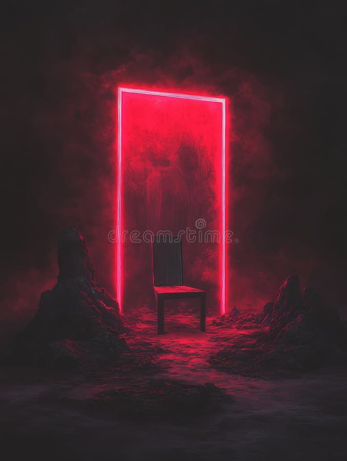 Neon Void Room stock illustration. Illustration of mirrorglass - 333708067
