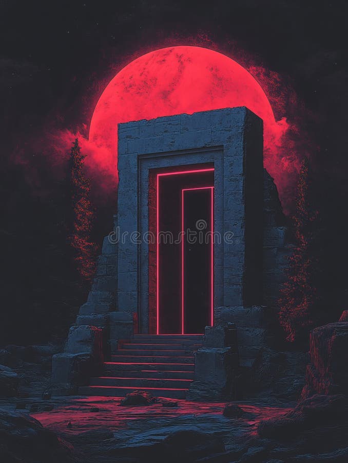 Neon Void Room stock illustration. Illustration of lighting - 333708082