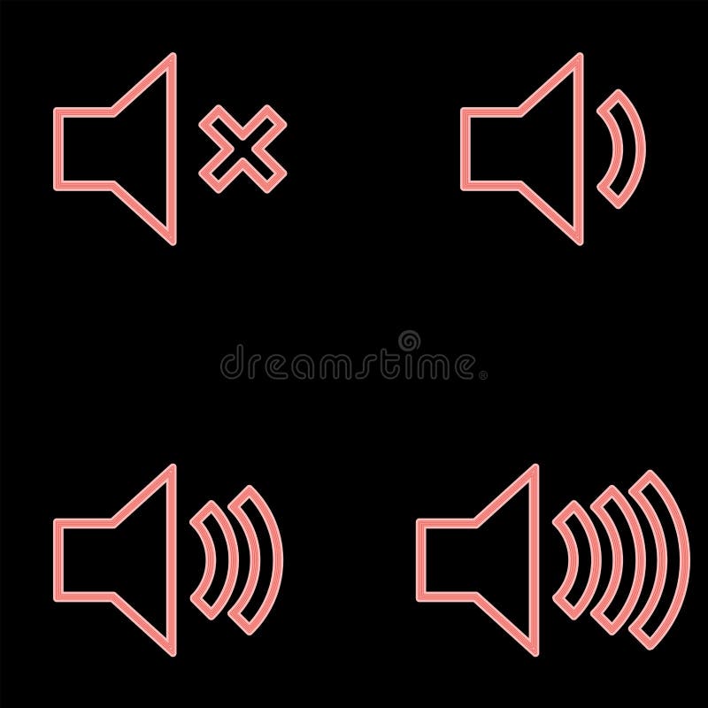 Neon Volume the Red Color Vector Illustration Flat Style Image Stock ...